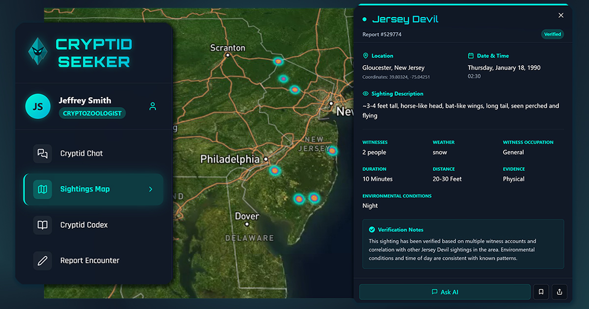 Cryptid Seeker: Discover, Track & Investigate Mysterious Creatures